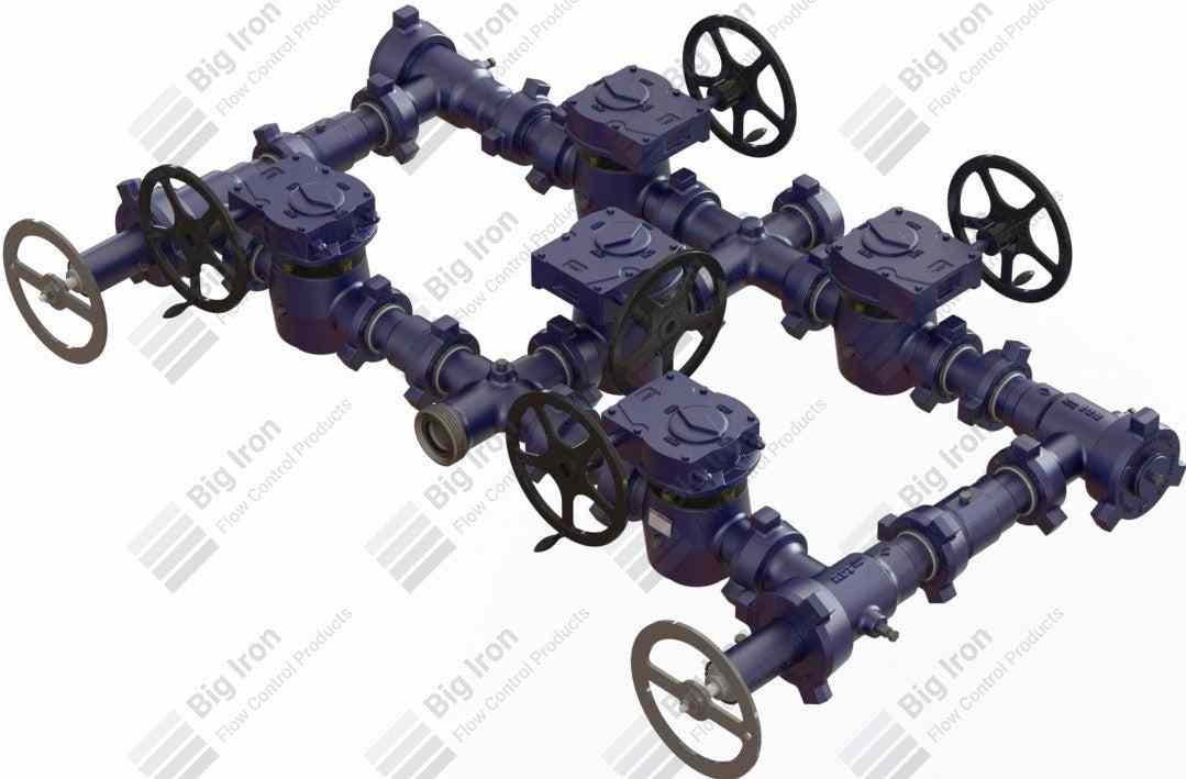 Choke Manifold, 3” 1502, 5x Gear Op Plug Valve, 2x Adj, 2x Pos, 10000 ... Choke Manifold, 3” 1502, 5x Gear Op Plug Valve, 2x Adj, 2x Pos, 10000 ...
