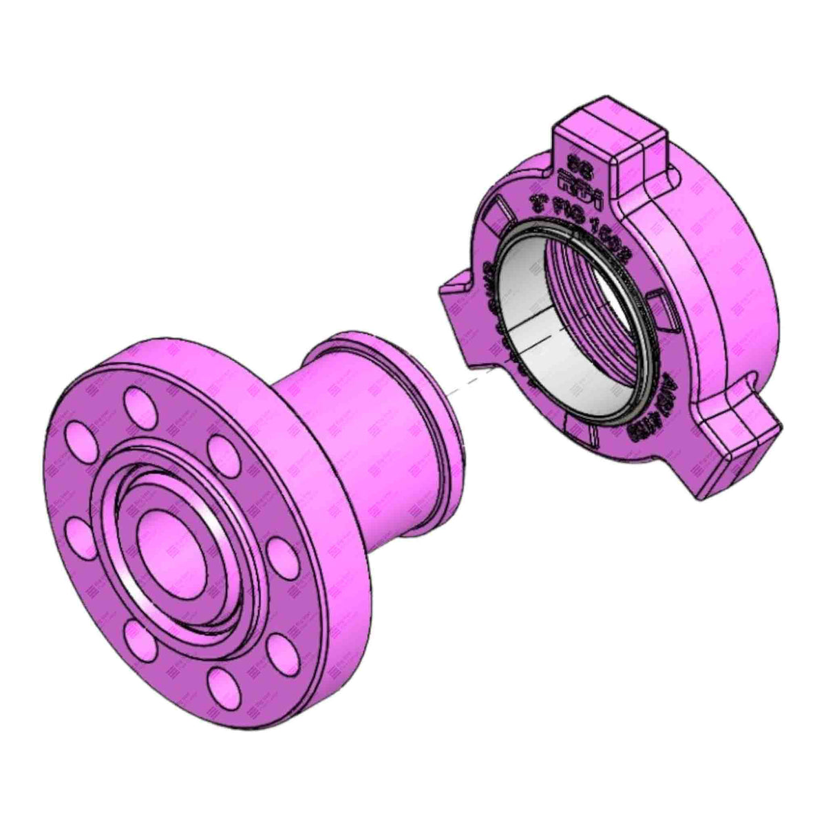 Flange Adapter, 2-1/16” 5M x 3” 1502 M, 5000 psi, Sour Service – Big ...