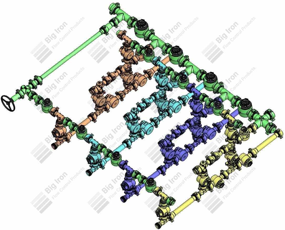 Manifold 2"Fig 1502 - 4 Well Multiwell Manifold With Choke & 3" Collec ...