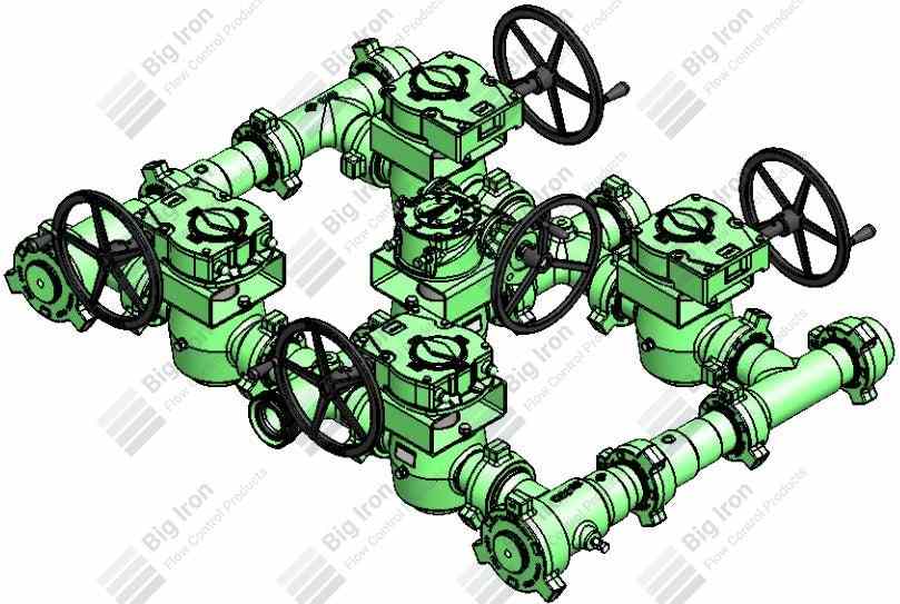 Manifold 3” Fig 1502 5 Plug Valve Single Stage W/2 Positives 10000 Psi ...