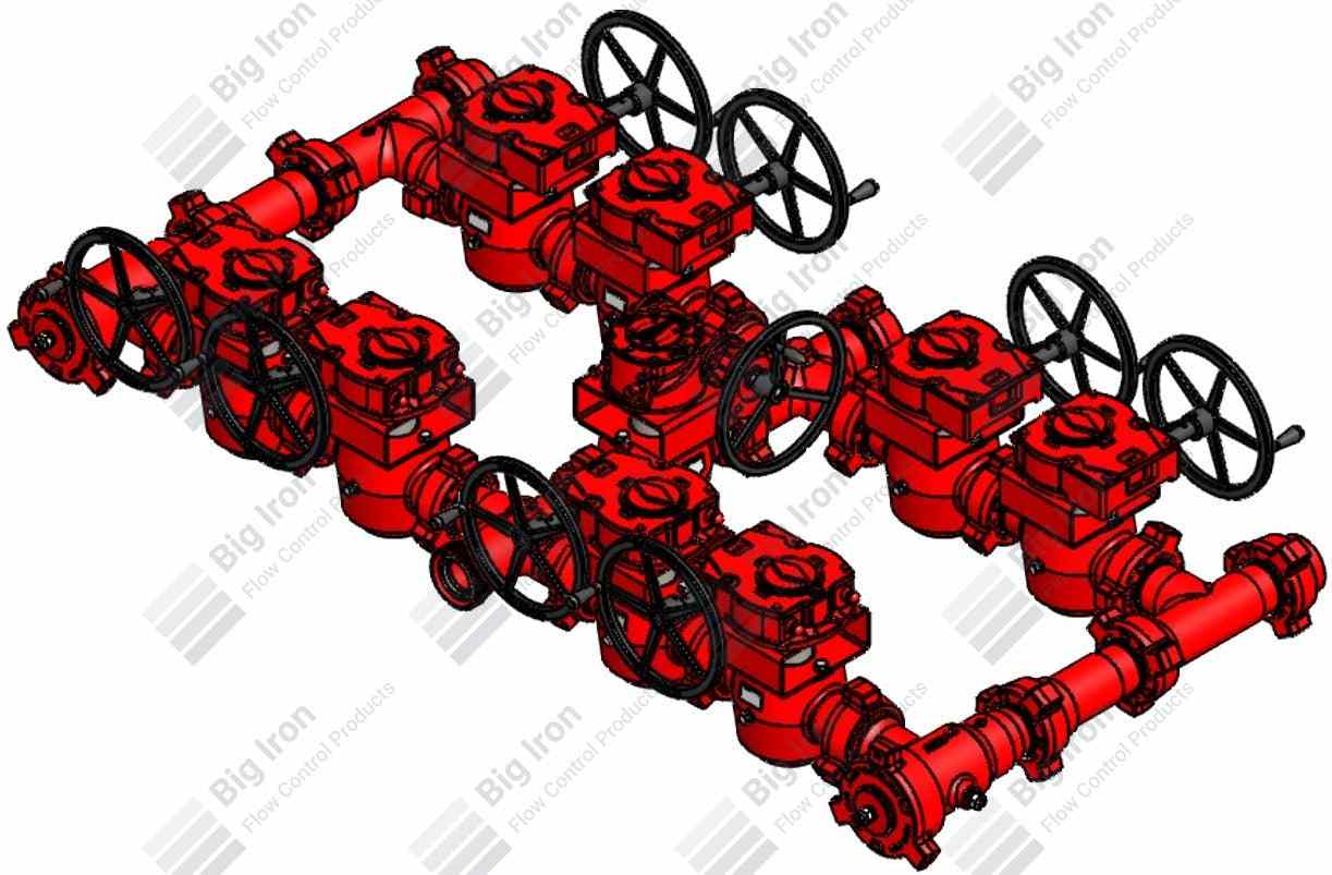 Manifold - 3" Fig 1502 9-Plug Valve Single Stage W/ 2 Positive Chokes ...